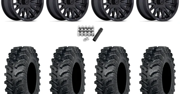ITP MT911 30x10-15 Tires on MSA M49 Creed Matte Black Wheels